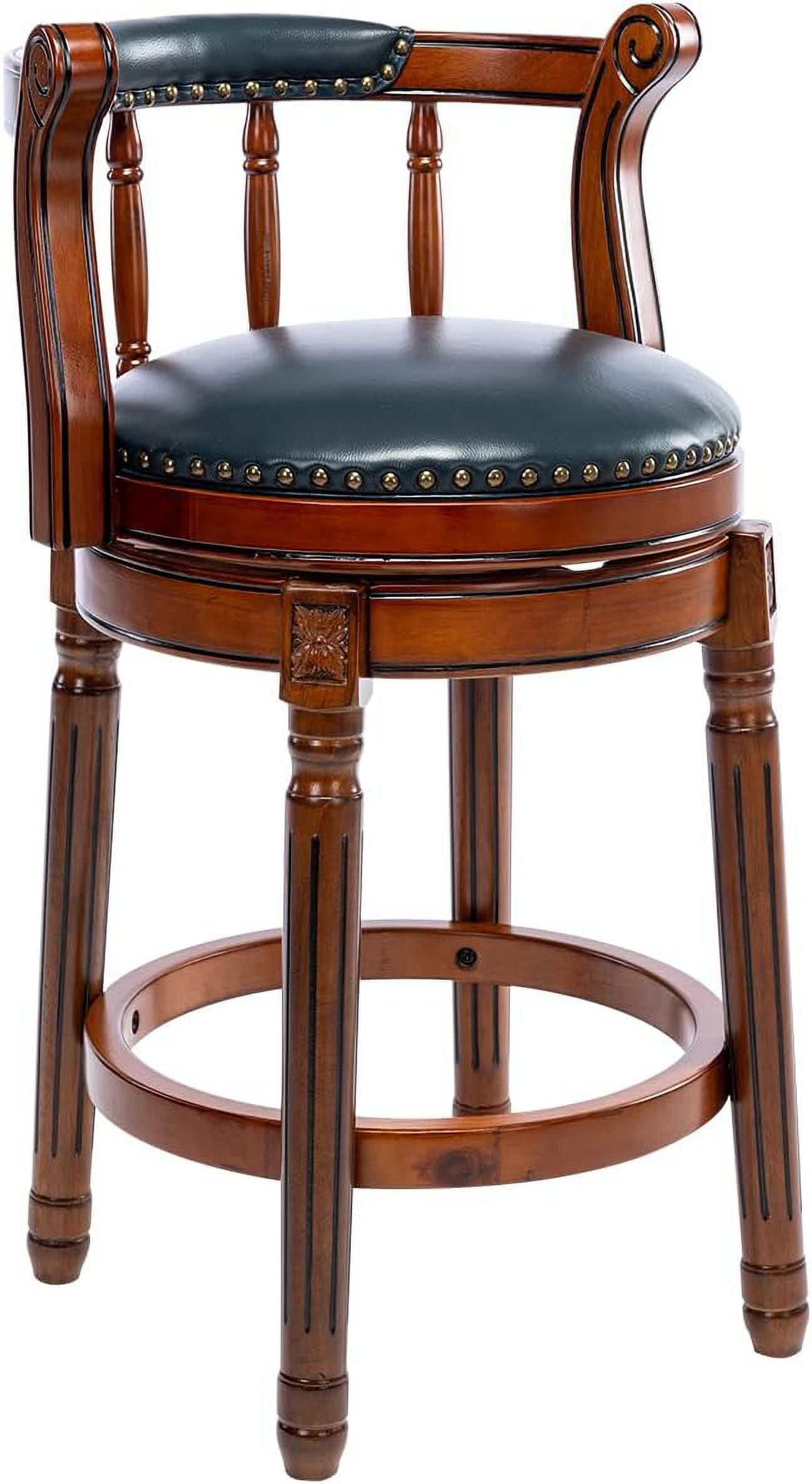 CoSoTower Seat Height 26'' Swivel Leather Wooden Bar Stools,360 Degree ...