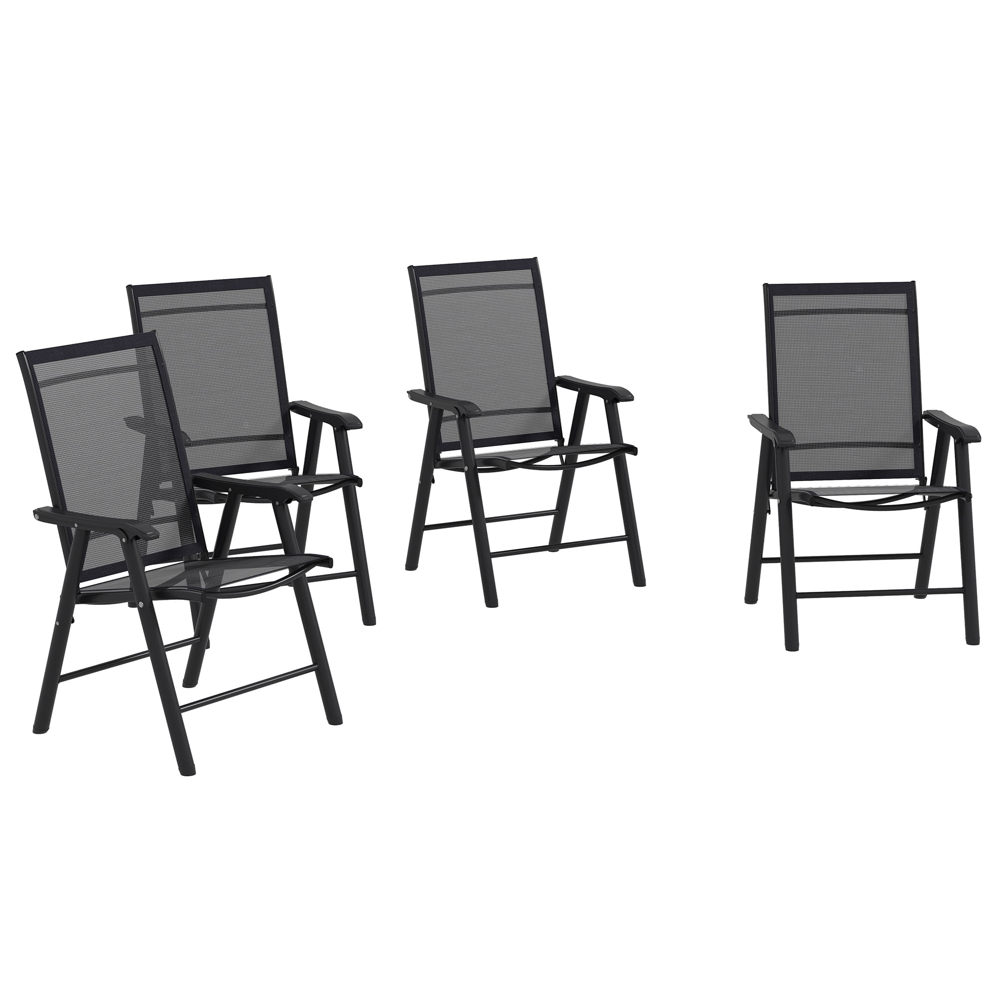 CoSoTower Set of 4 Patio Folding Chairs, Stackable Outdoor Sling Patio ...