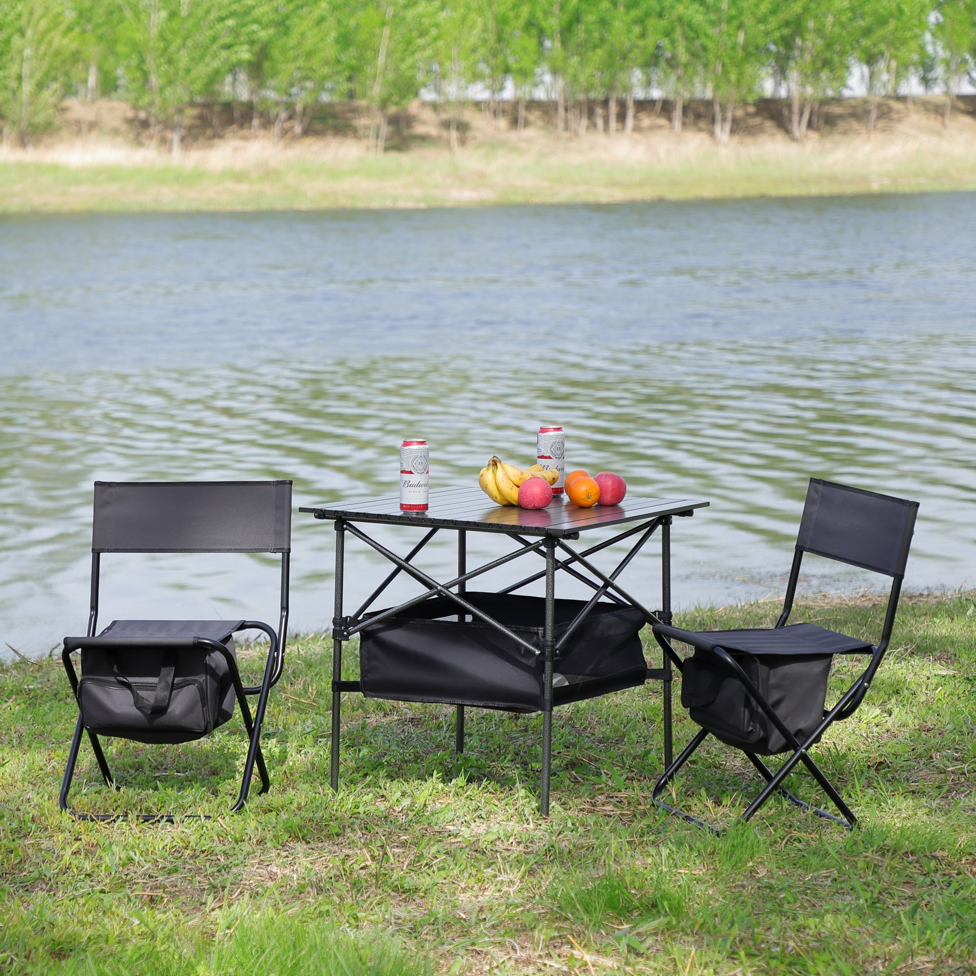 CoSoTower Set of 3, Folding Outdoor Table and Chairs Set for Indoor ...