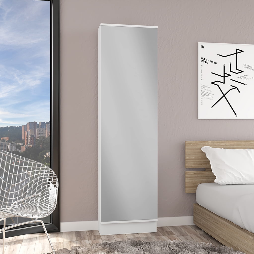 CoSoTower Shoe Rack Chimg, Mirror, Five Interior Shelves, Single Door ...