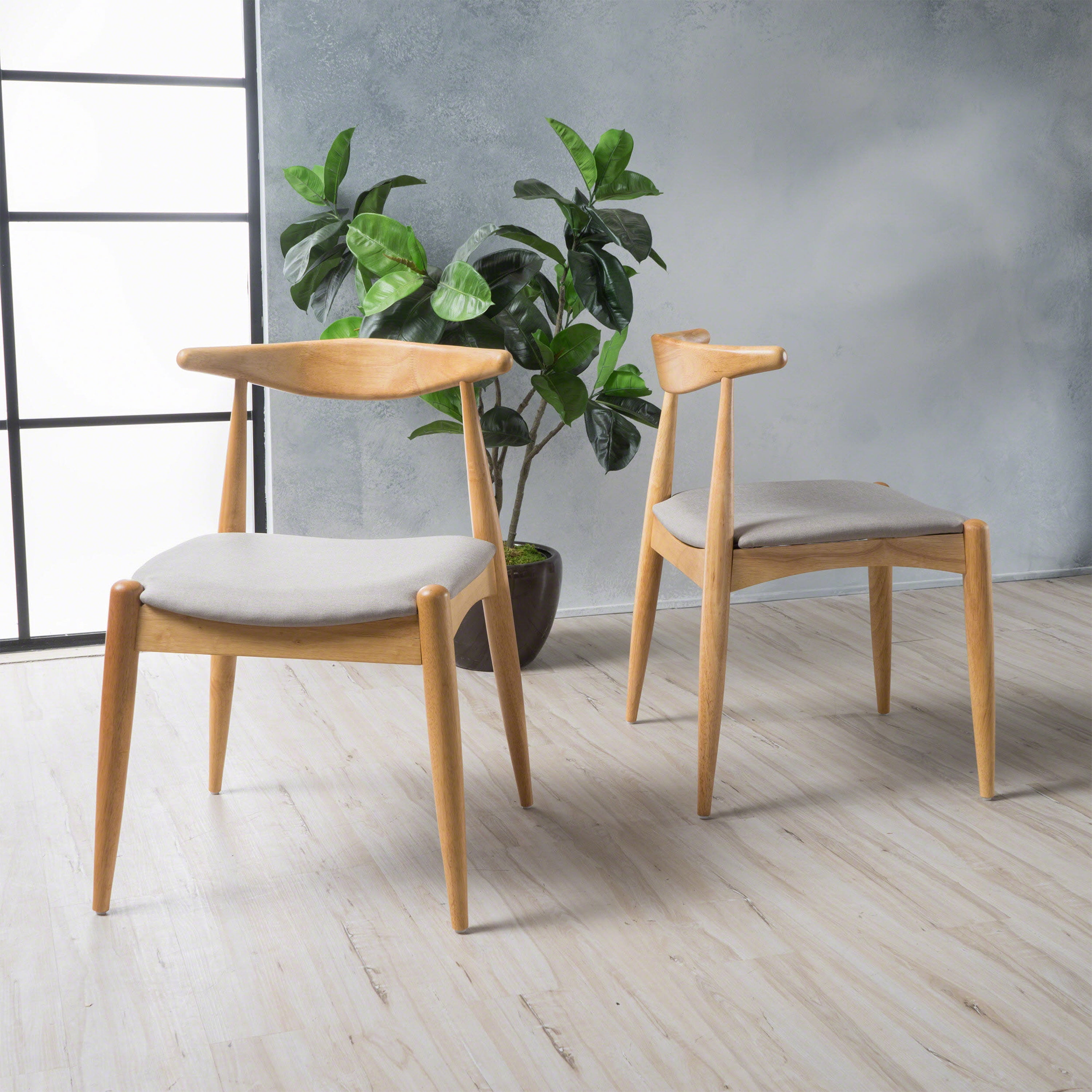 CoSoTower Solid Wood Dining Chair, Curved Back, Cushion, and Beautiful ...
