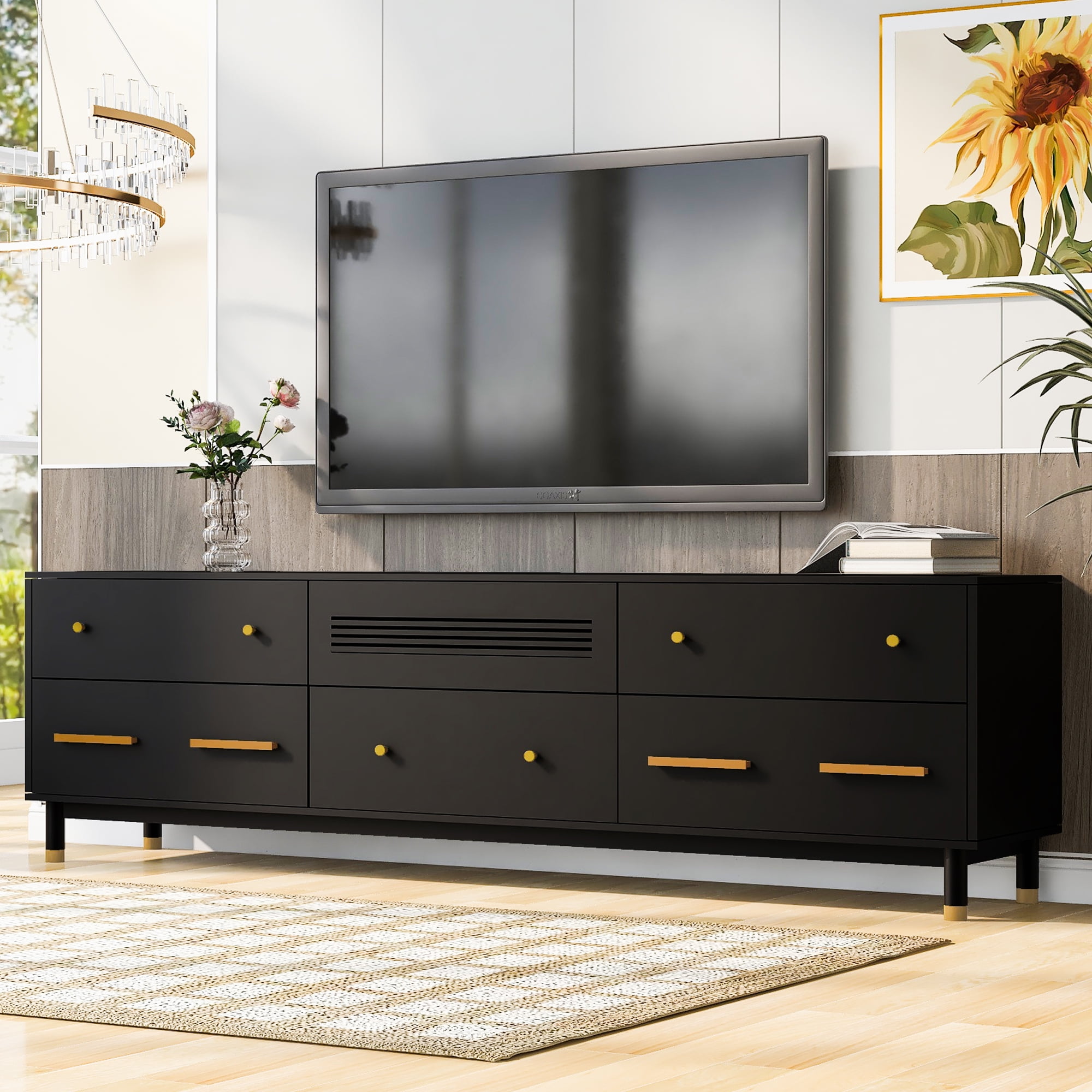 CoSoTower TV Stand for 75+ Inch Tv, Entertainment Center TV Media ...