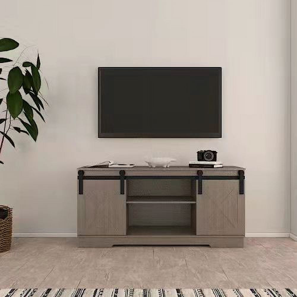 CoSoTower TV Stand with Sliding Barndoors in Rustic Gray - Walmart.com