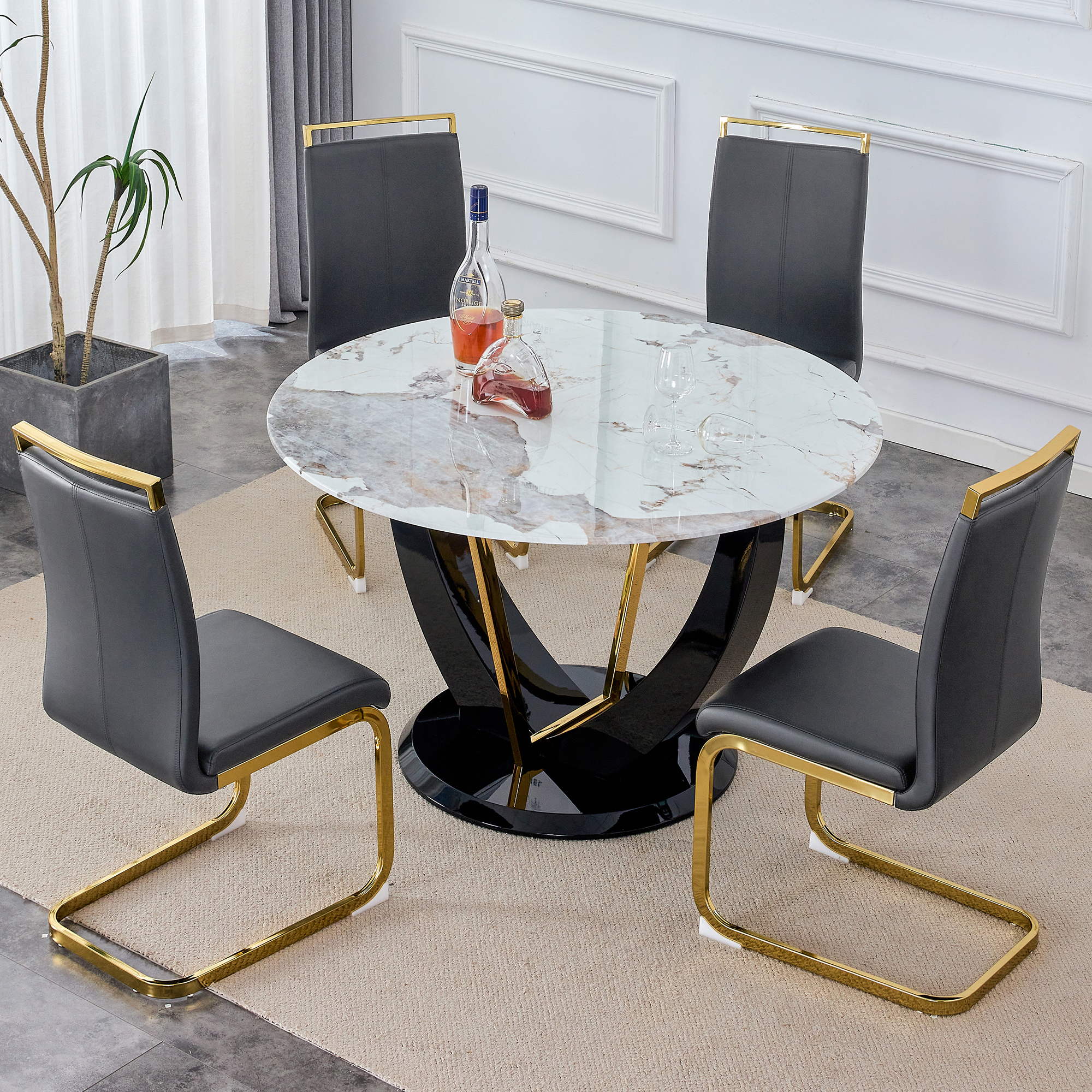 CoSoTower Table and Chair Set. 1 Table and 4 Chairs. Round Pandora ...