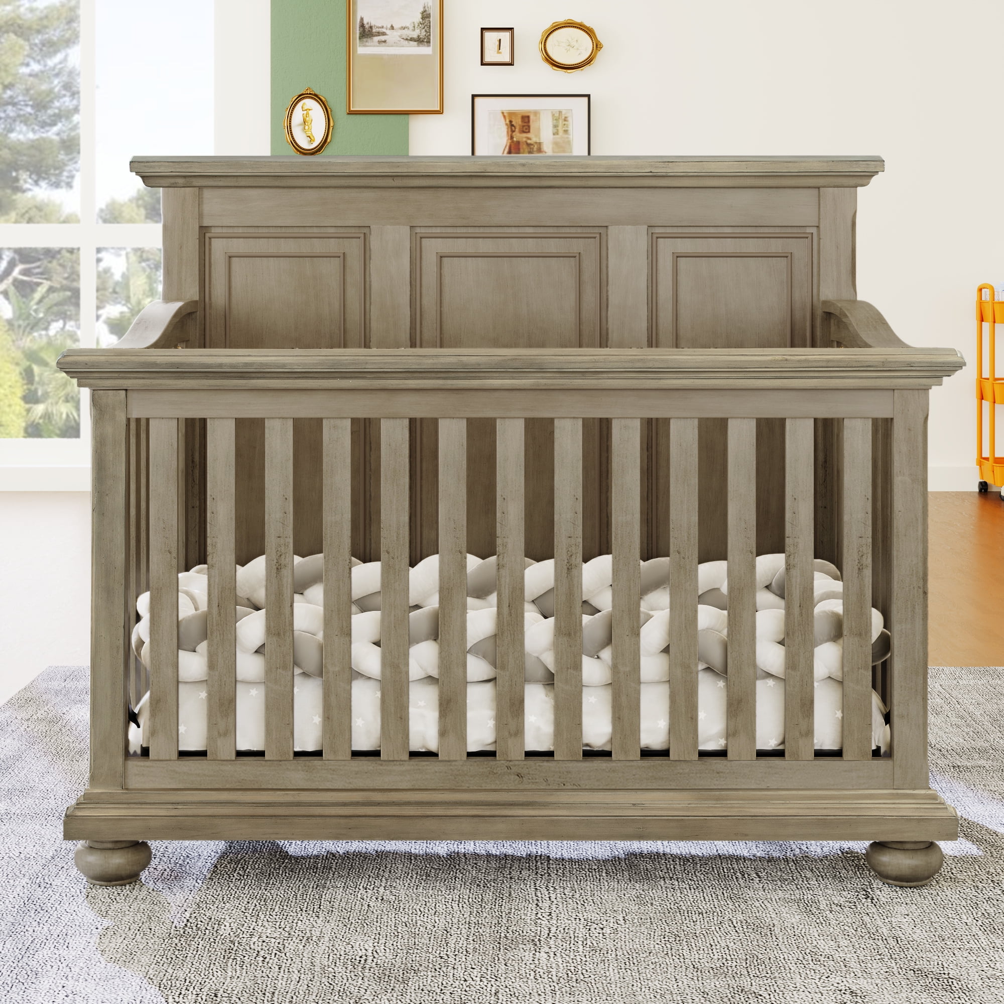 CoSoTower Traditional Farmhouse Style 4-In-1 Full Size Convertible Crib ...