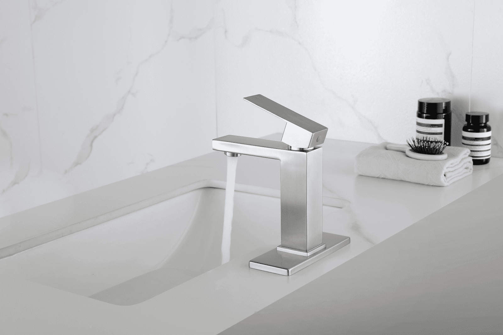 CoSoTower Waterfall Spout Bathroom Faucet,Single Handle Bathroom Vanity ...