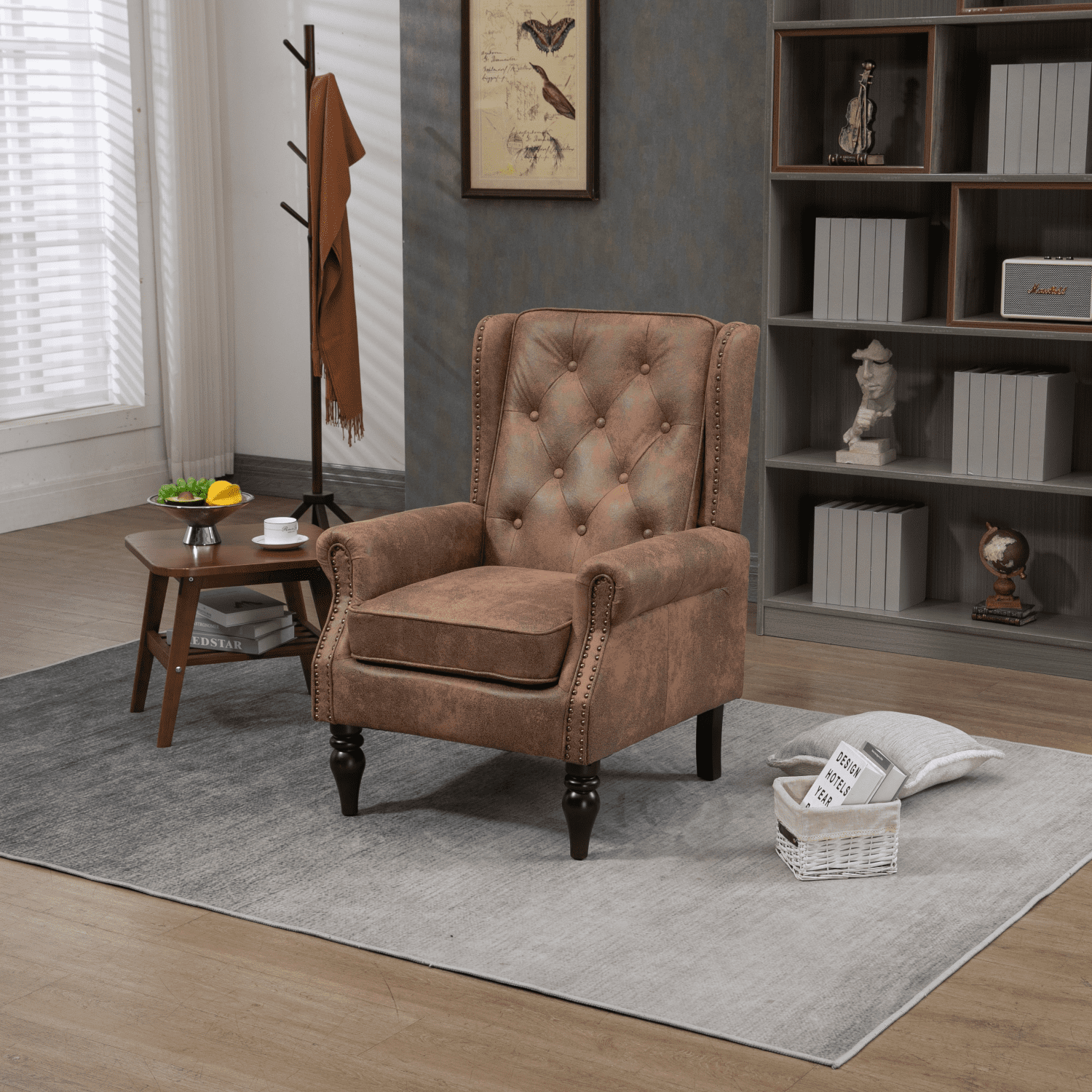 CoSoTower Wood Frame Armchair, Modern Accent Chair Lounge Chair for ...