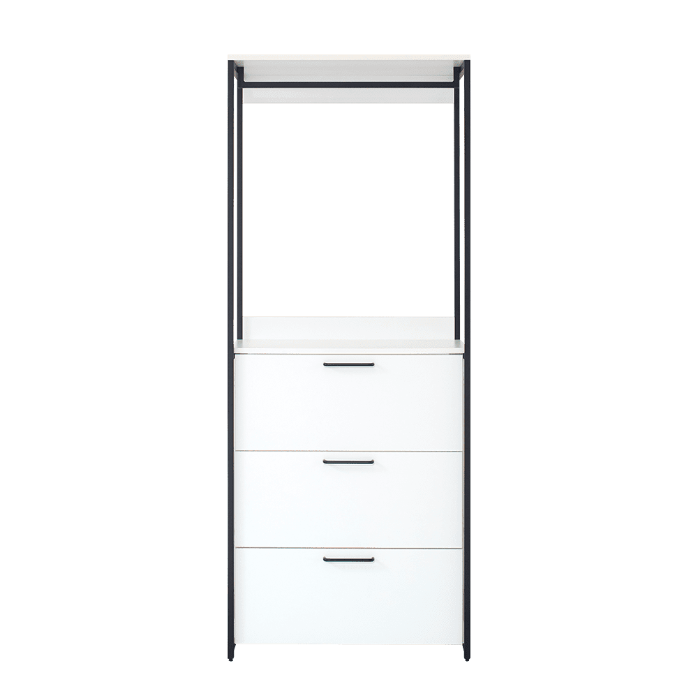 CoSoTower Wood and Metal Walk-In Closet with Three Drawers - Walmart.com