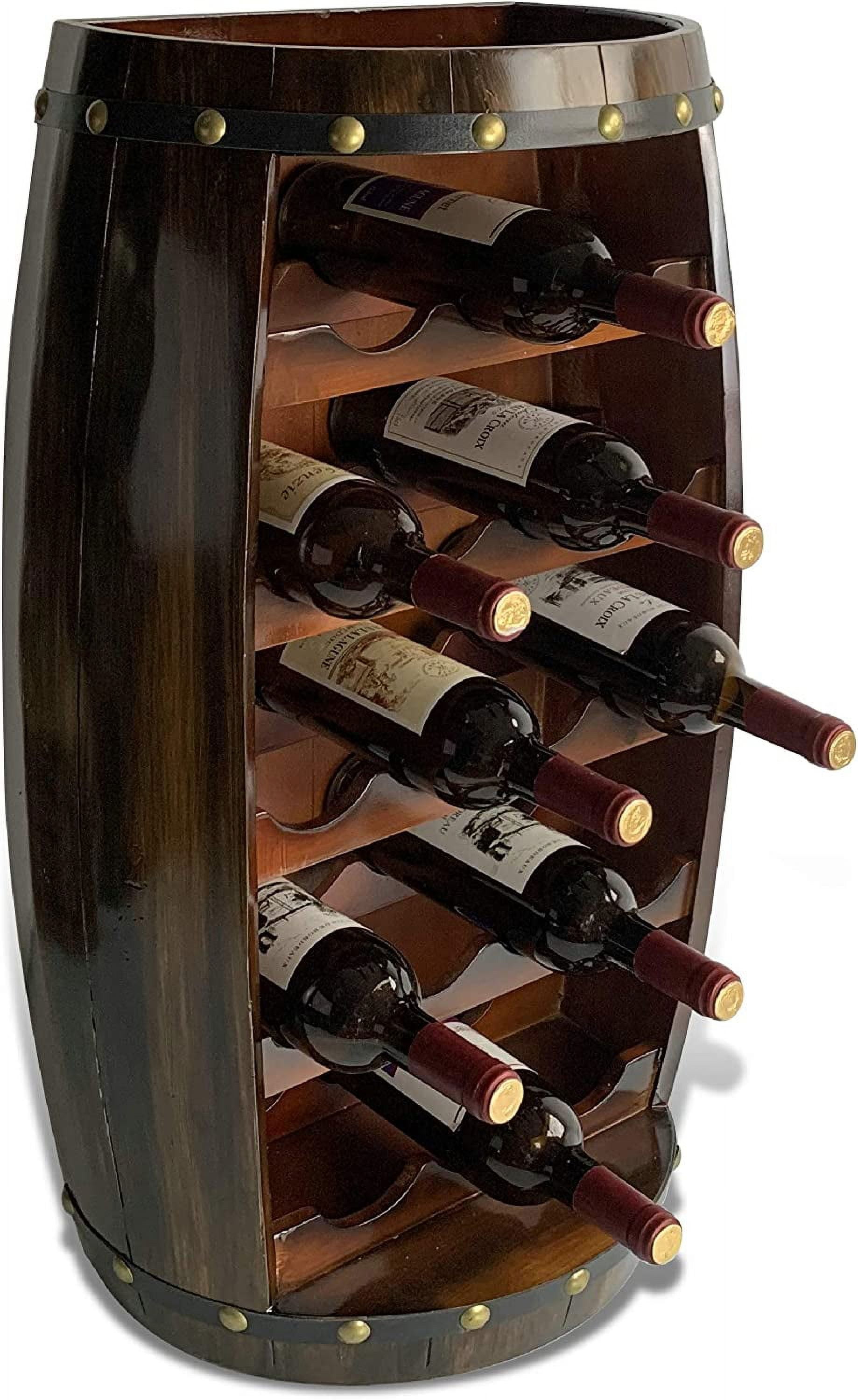 CoTa Alexander Wooden Barrel Wine Rack - 18 Bottles Wine Storage Rack ...