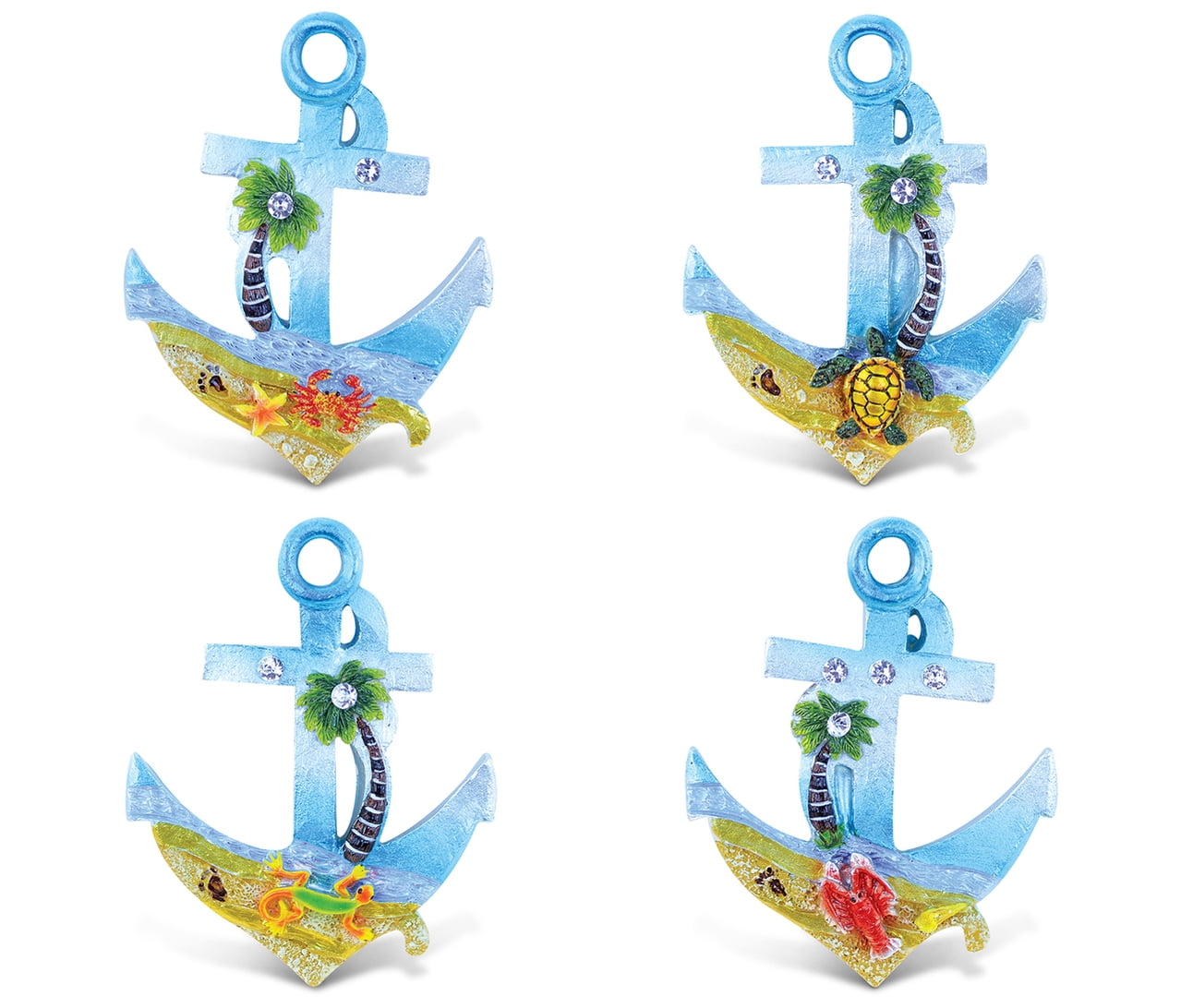 CoTa Global Anchor Refrigerator Silver Beach Magnets Set of 4 ...