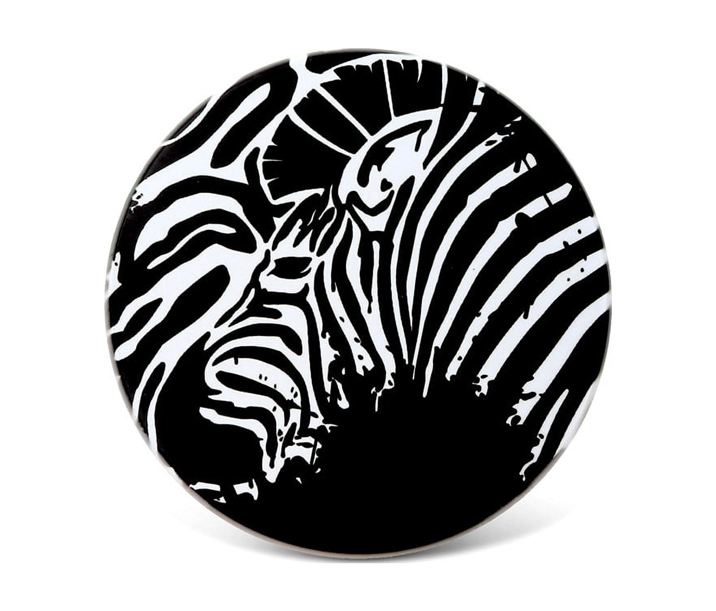 CoTa Global Black & White Zebra Ceramic Coaster, 4 Inch Intricate ...
