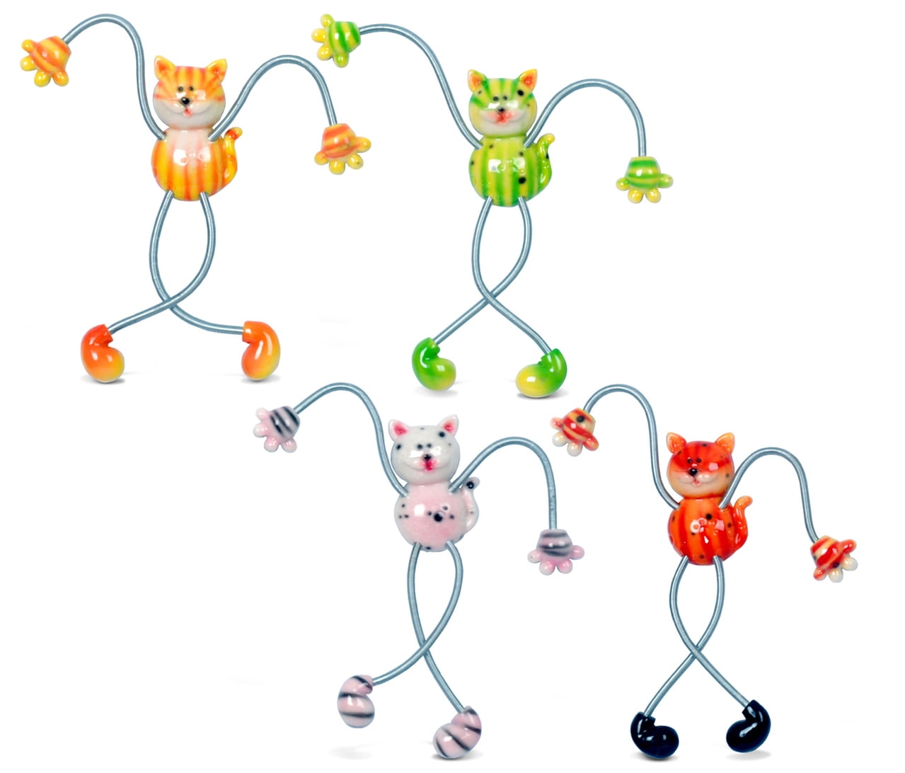CoTa Global Cat Refrigerator Springy Magnets Set of 4 - Assorted Color ...