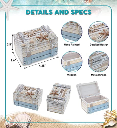 CoTa Global Coastal Wooden Trinket Box - Handcrafted Nautical Keepsake ...