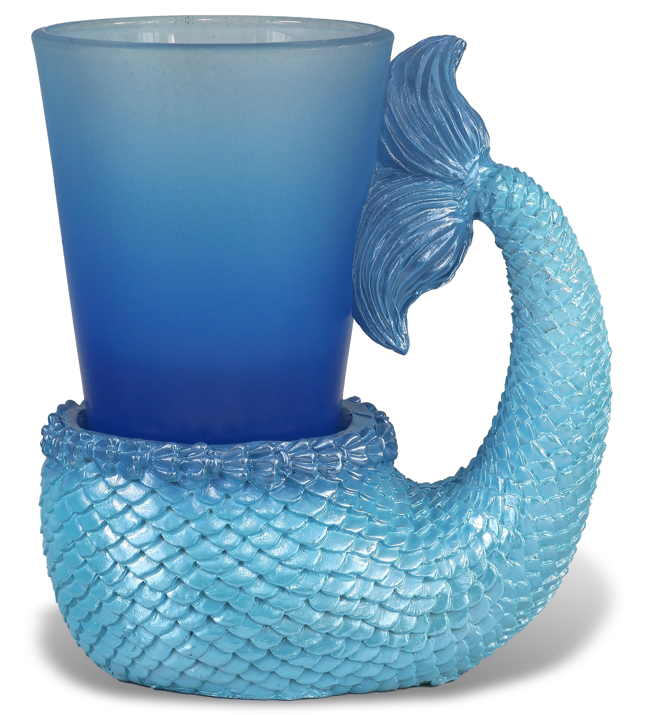 CoTa Global Cool Blue Mermaid Tail Shot Glass - Novelty Glassware Home ...