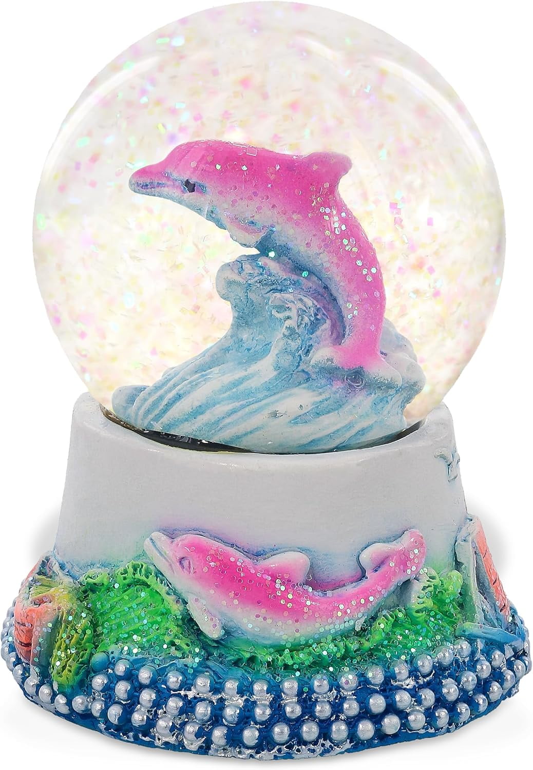 CoTa Global Dolphin Neon Snow Globe Decor - Elegant Pink Sparkle ...