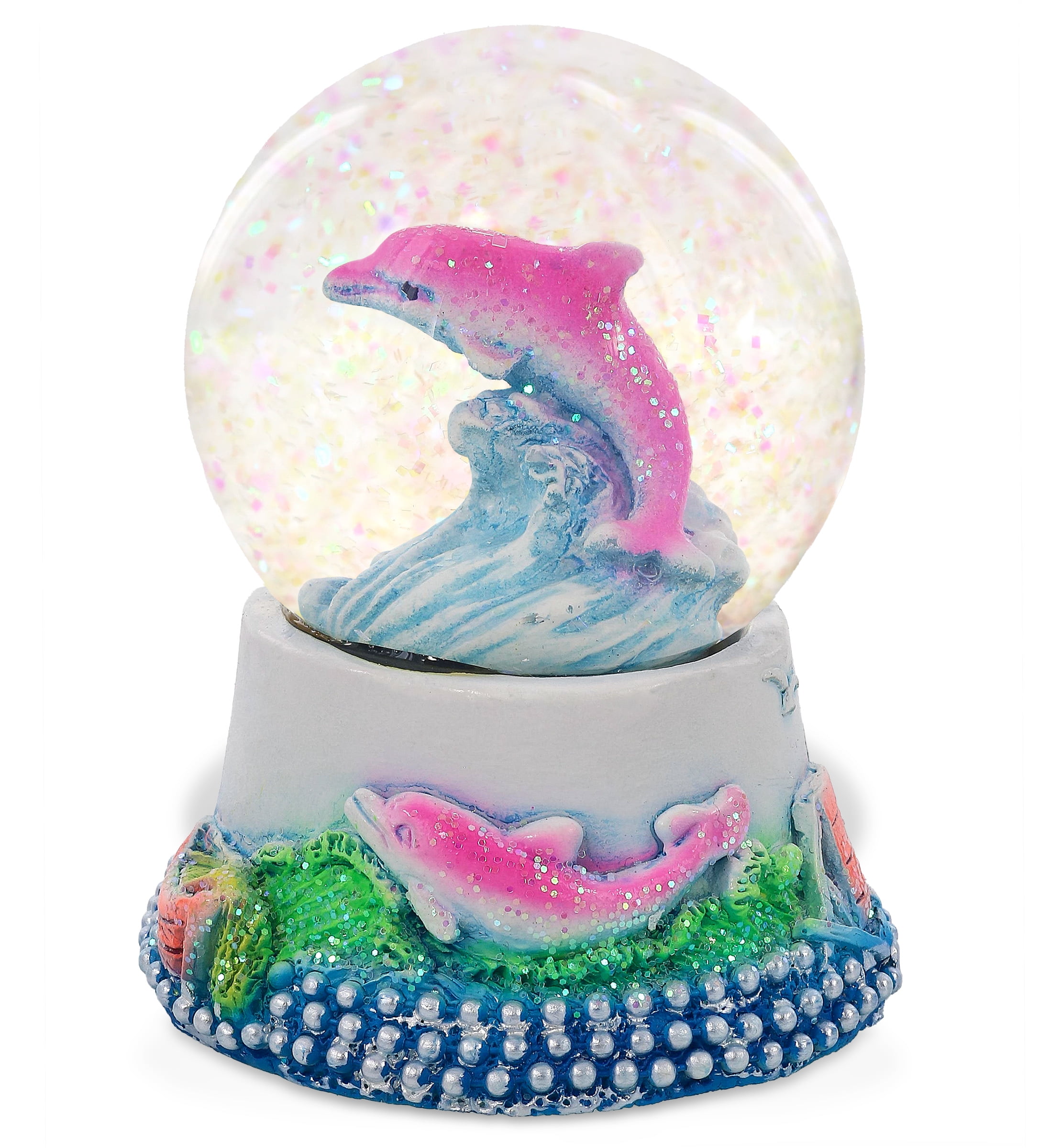CoTa Global Dolphin Neon Snow Globe Decor - Elegant Pink Sparkle ...