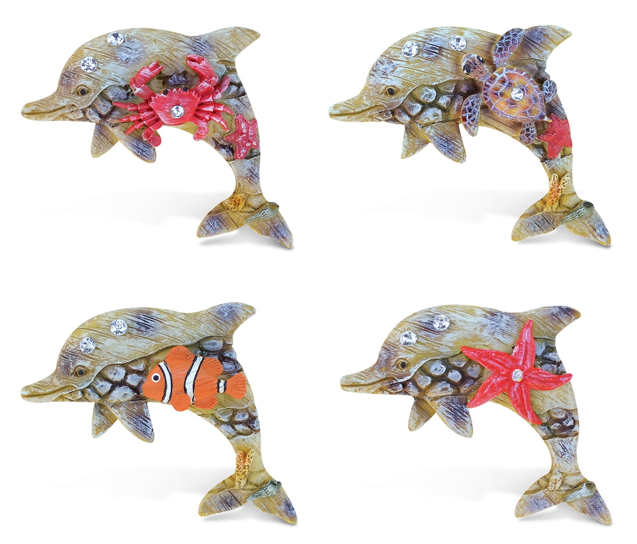 CoTa Global Dolphin Refrigerator Rockstone Magnets Set of 4 - Assorted ...