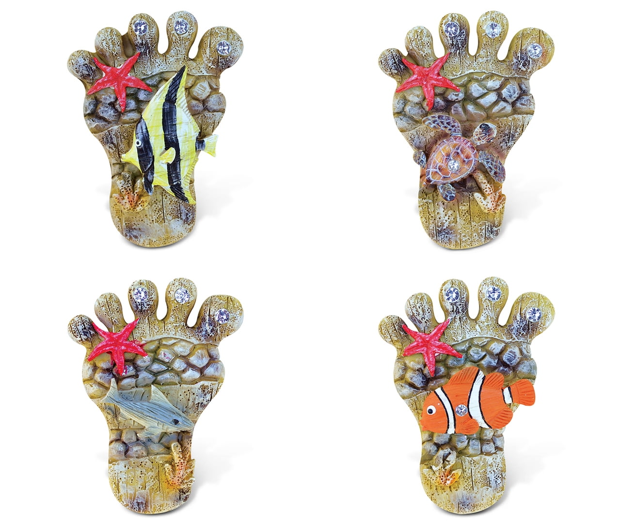 CoTa Global Foot Prints Refrigerator Rockstone Magnets Set of 4 ...