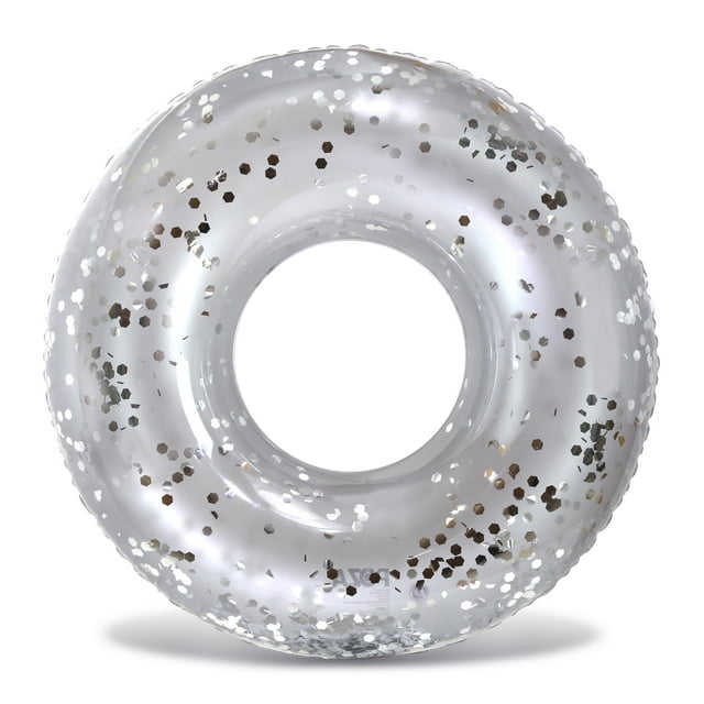 CoTa Global Large Round Inflatable Silver Pool Tube - Fun Adult Lounger ...