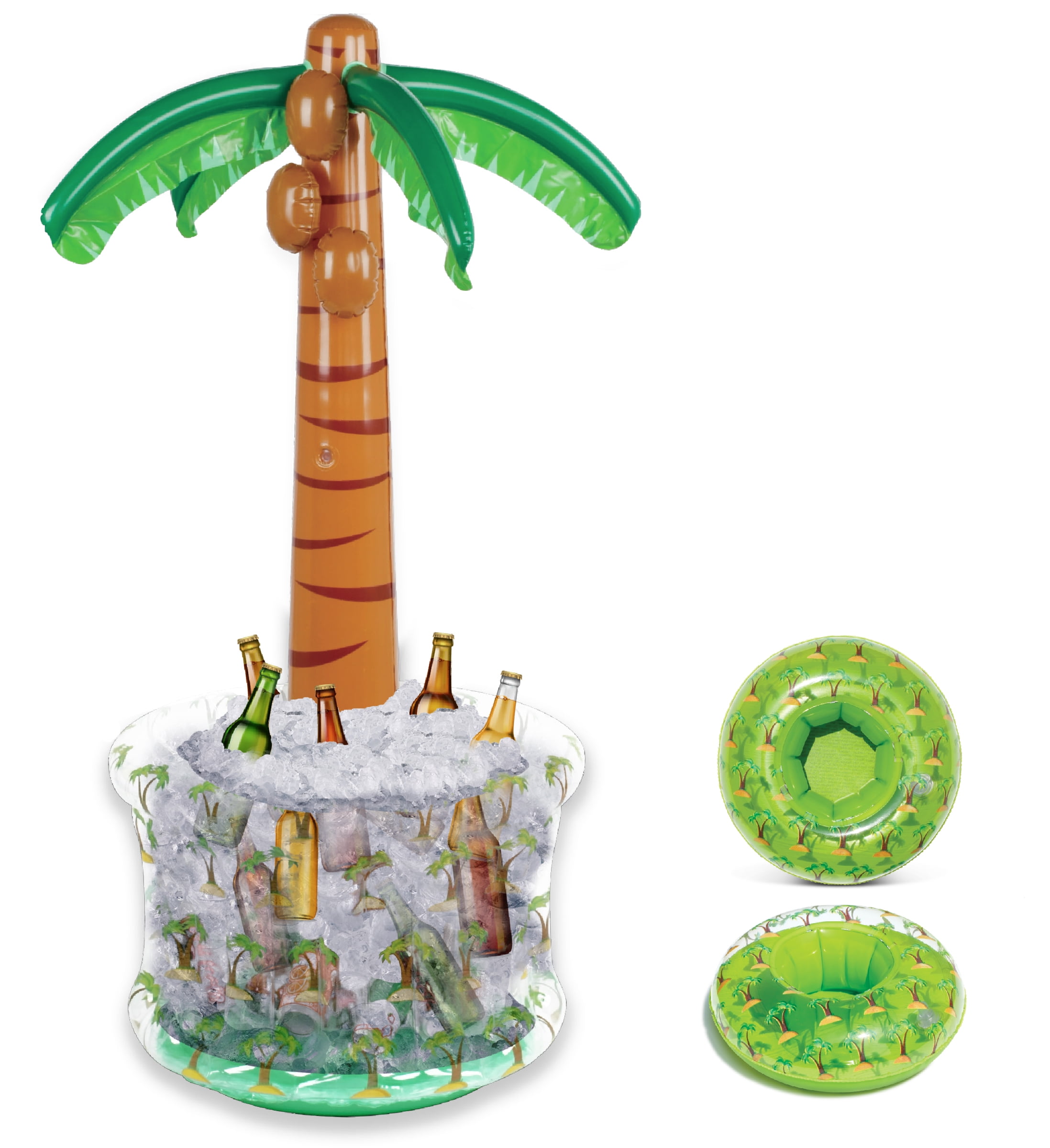 CoTa Global Inflatable Palm Tree Floating Ice Chest with Drink Holders ...