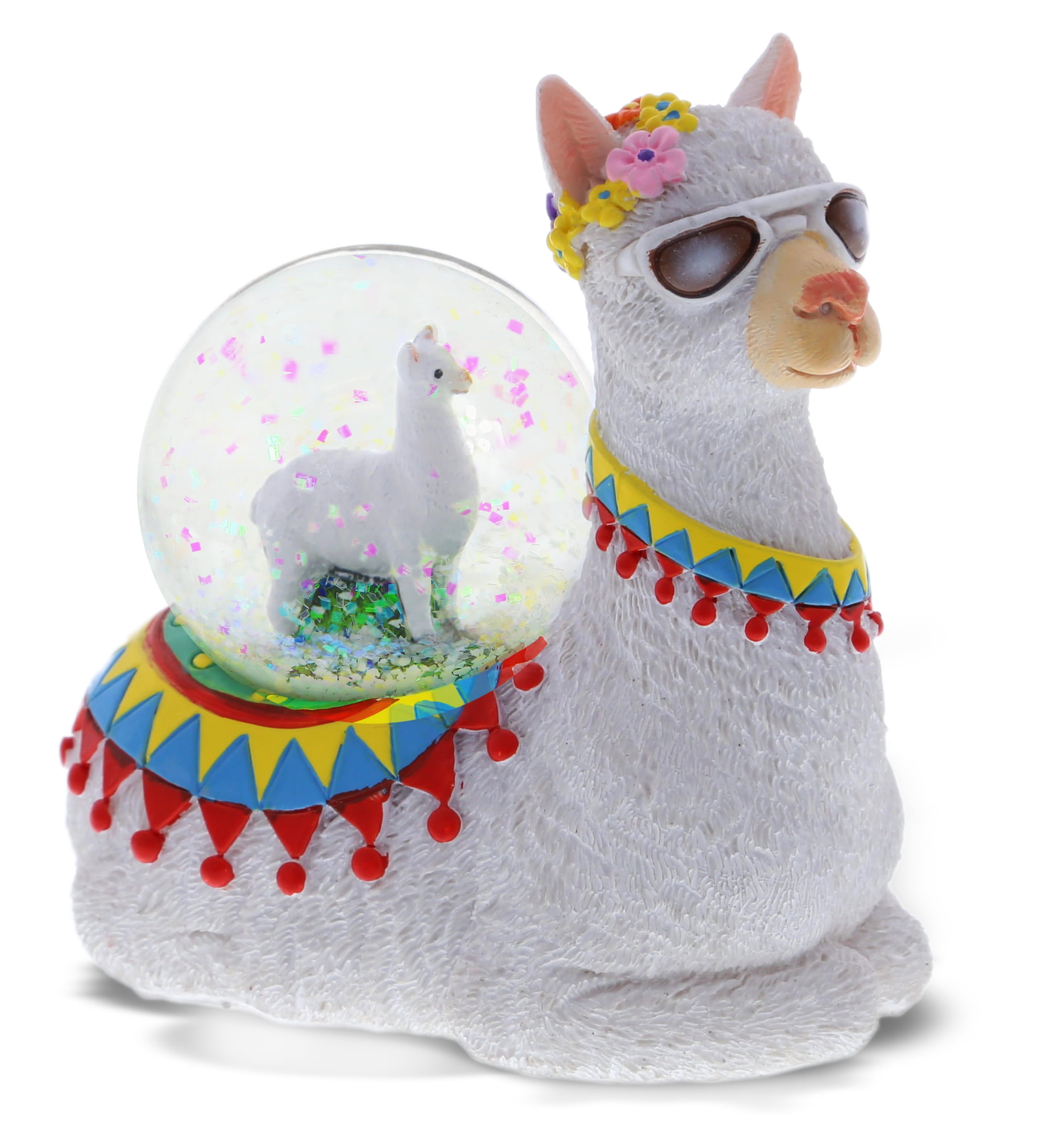CoTa Global Llama Snow Globe Decor - Elegant Pink Sparkle Glitter ...