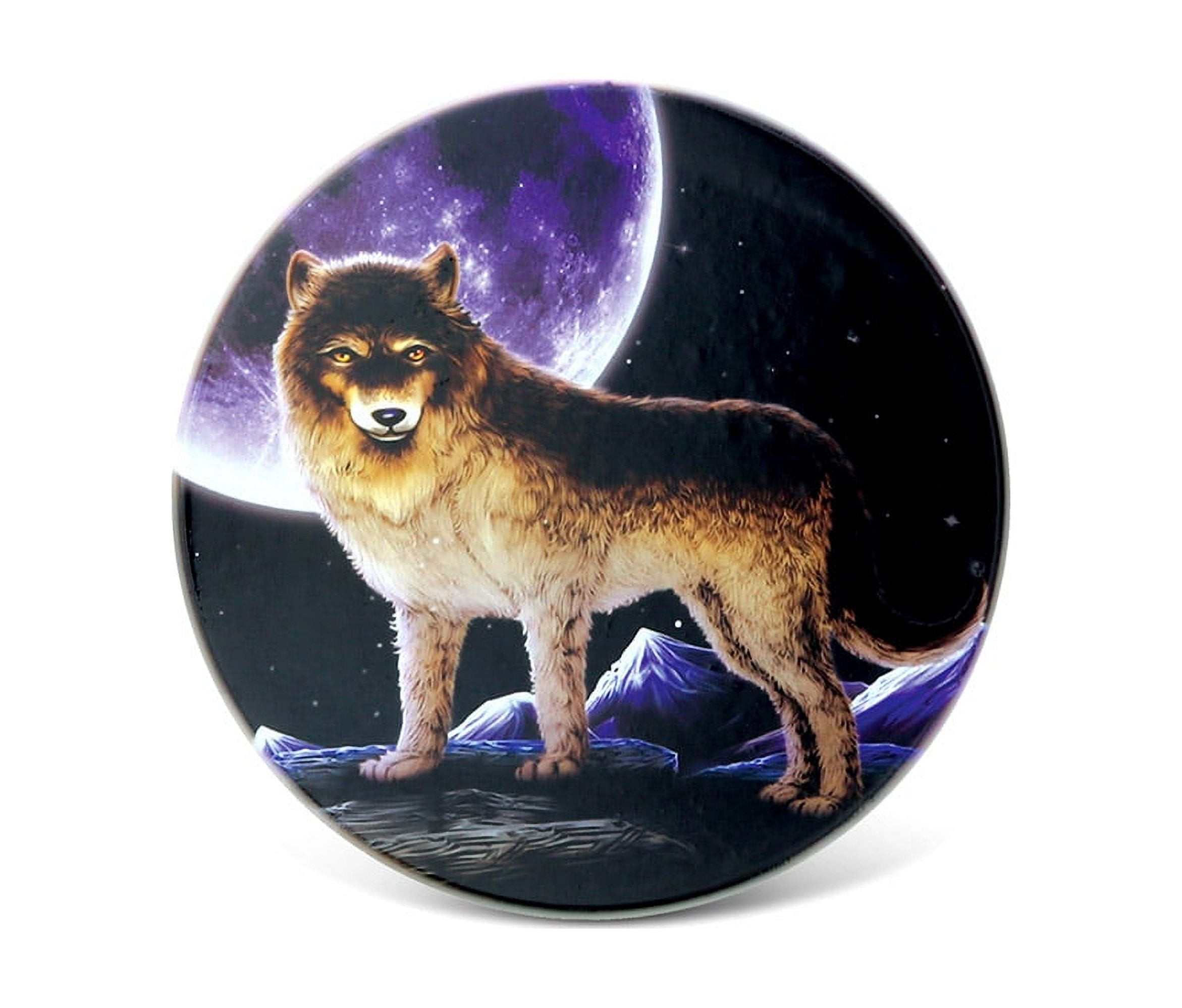 CoTa Global Multi-Color Wolf Ceramic Coaster, 4 Inch Intricate ...