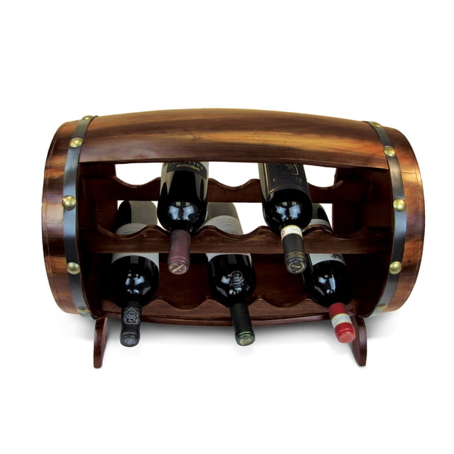 CoTa Global Napoleon Wine Rack - Wood Barrel Wine Holder - Walmart.com