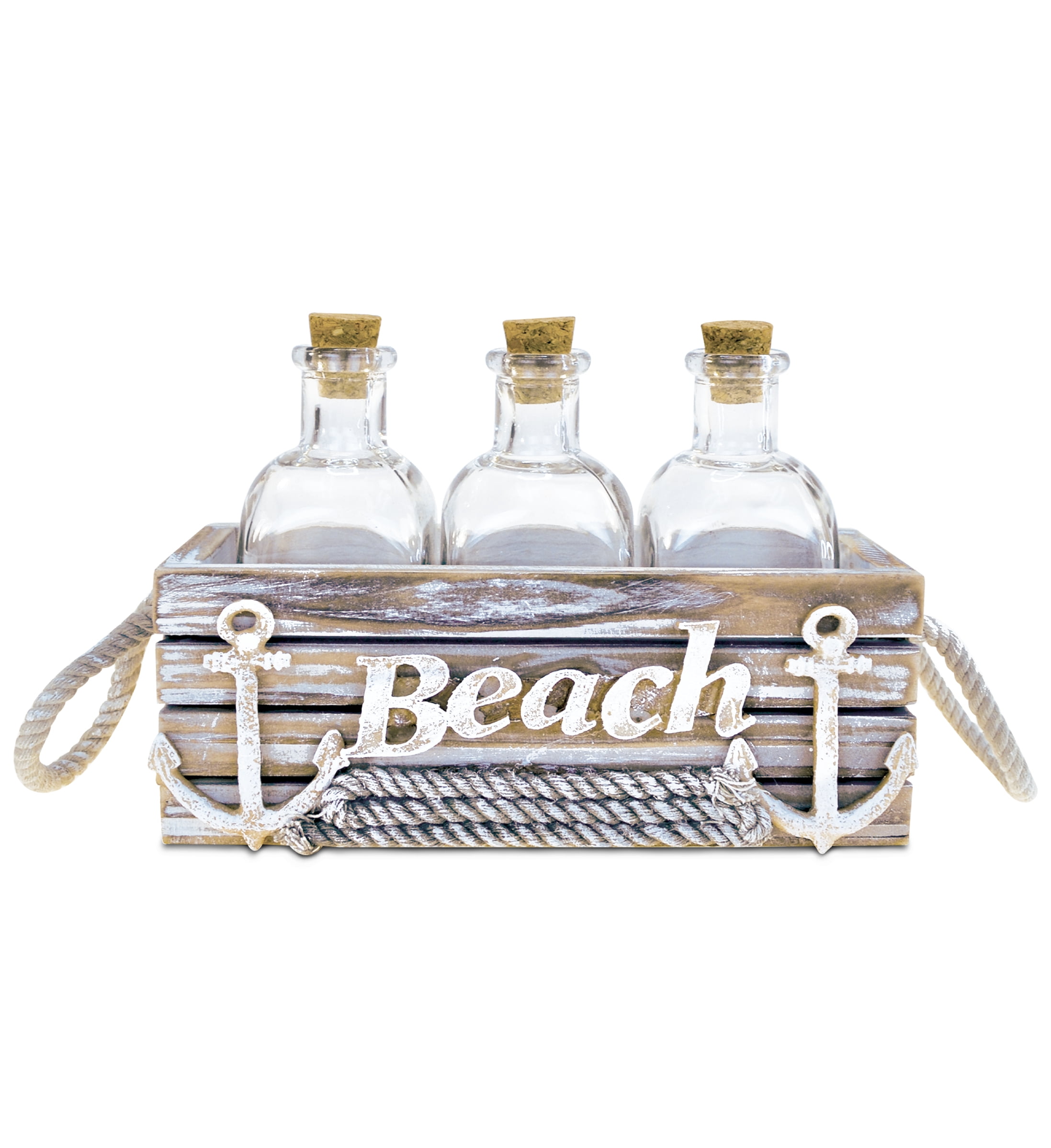 CoTa Global Nautical Baja Beach Square Cork Bottles in Vintage Crate ...