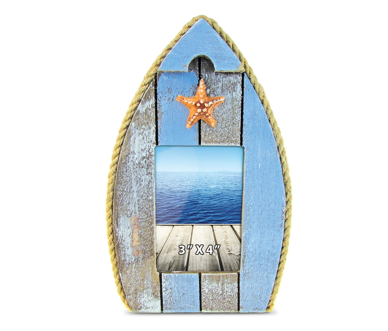 CoTa Global Pacific Boat Beach 3x4 Frame - Blue Distressed Wood ...