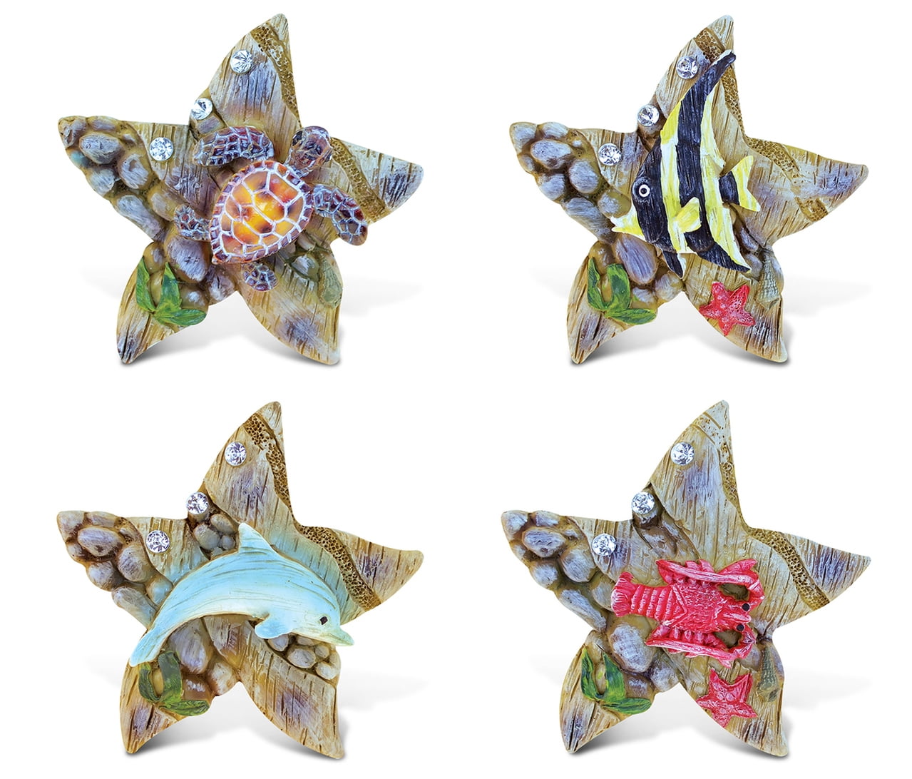 CoTa Global Sea Star Refrigerator Rockstone Magnets Set of 4 - Assorted ...