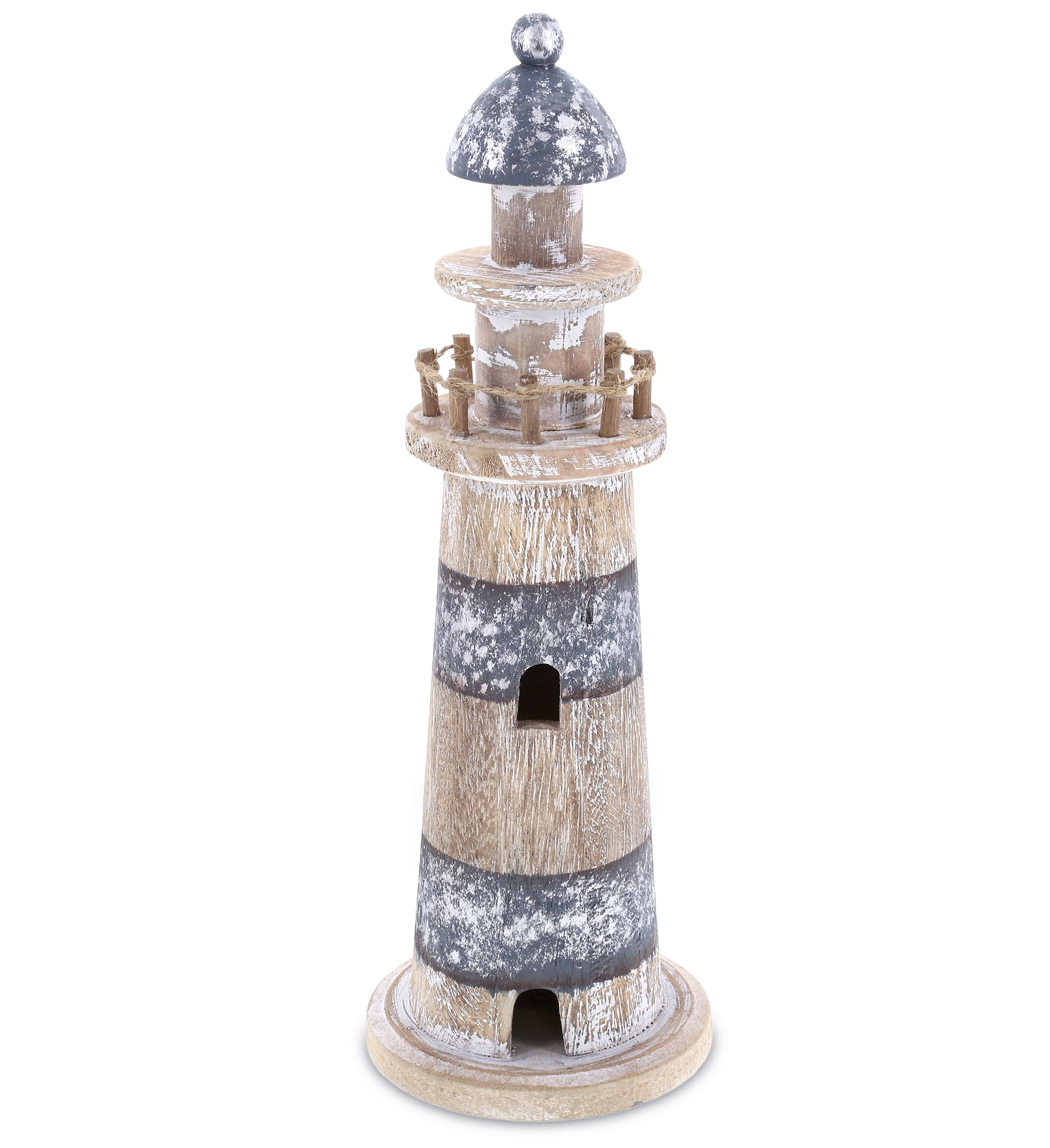CoTa Global Silver Sea Lighthouse - Handmade Wooden Coastal Decor ...