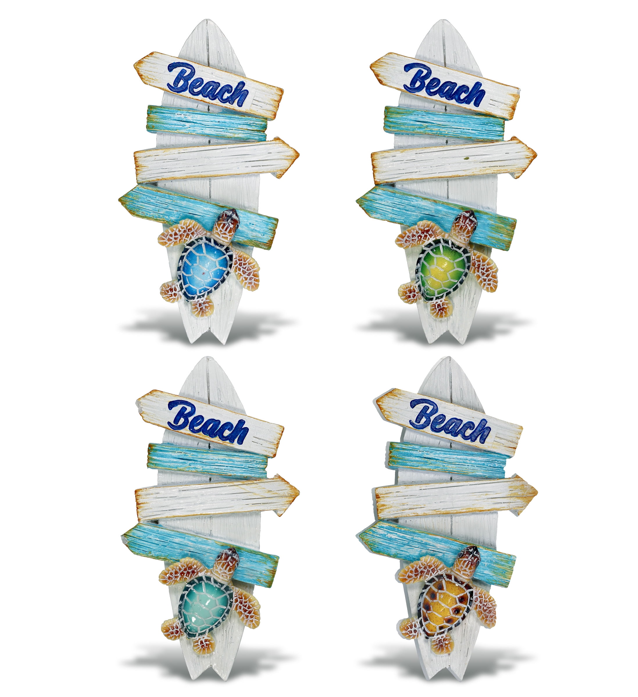 CoTa Global Surfboard Beach Sign Sea Turtle Nautical Magnets Set of 4 ...