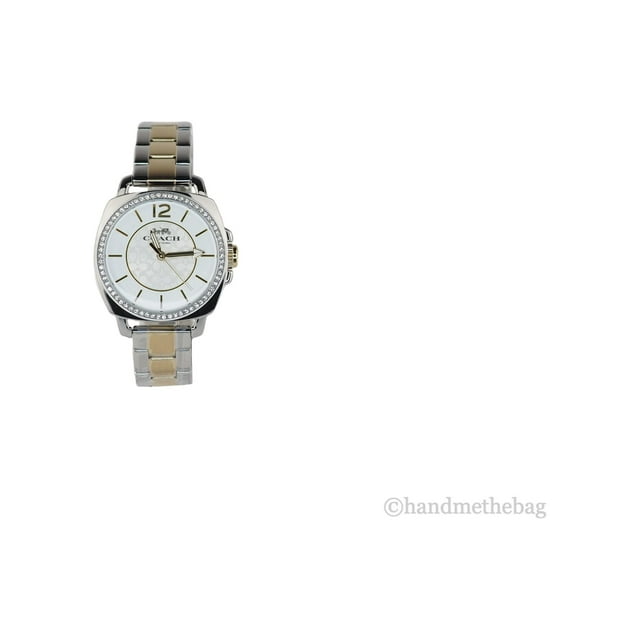 Coach (14503143) Boyfriend Crystal Bezel Logo Dial Silver and Gold ...