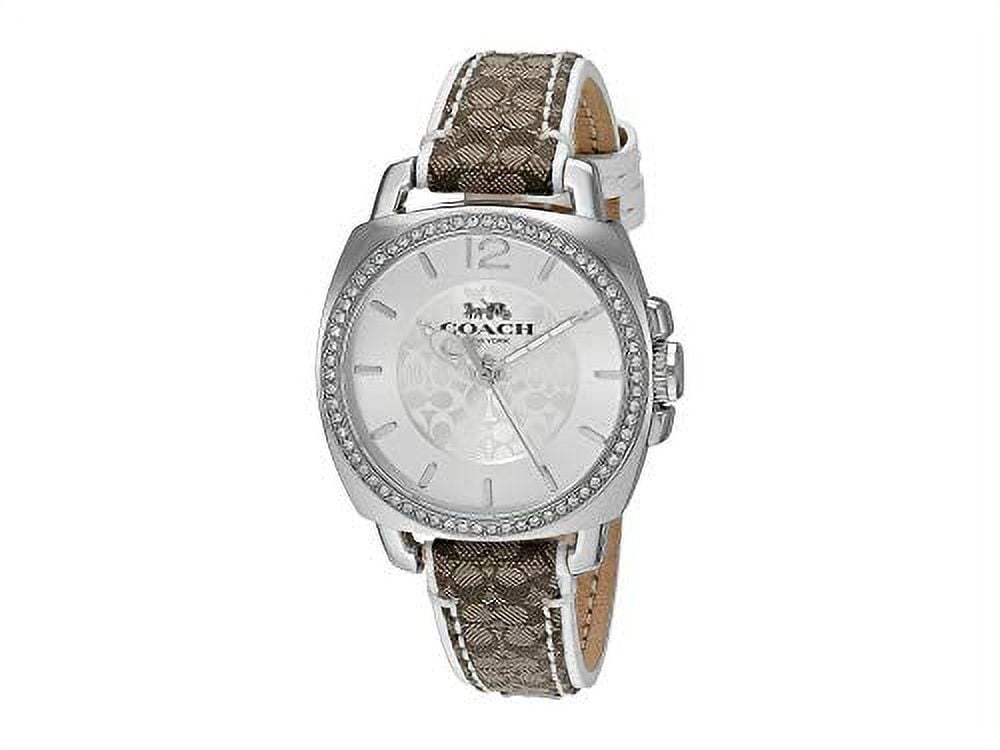 Coach 14503148 Boyfriend Silver Tone Logo Dial Brown/White Logo Design ...