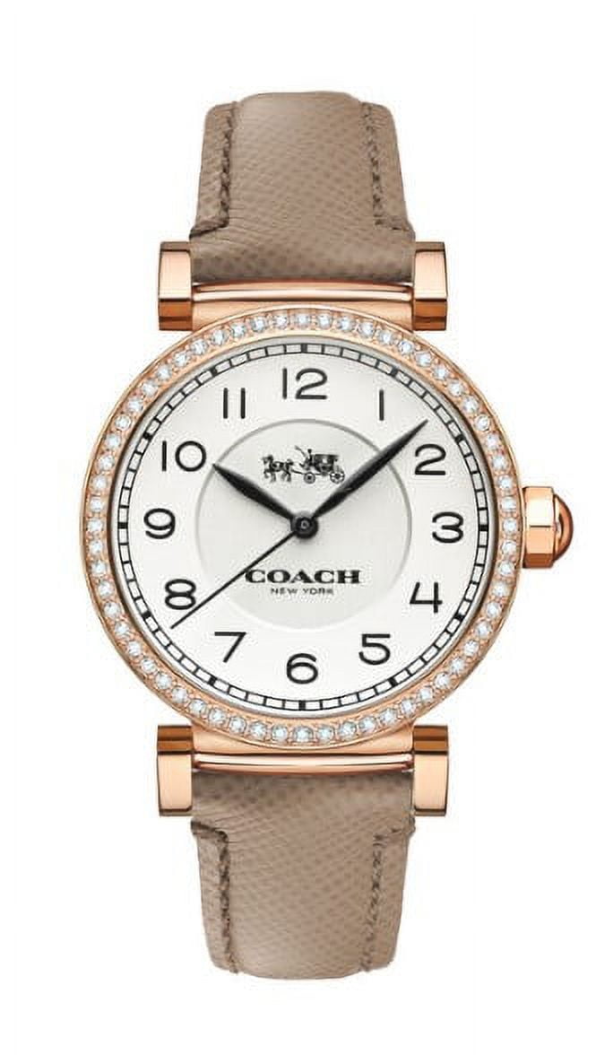 Coach 14503394 Madison Women's Watch, White Glitz, Rose Gold Tone ...
