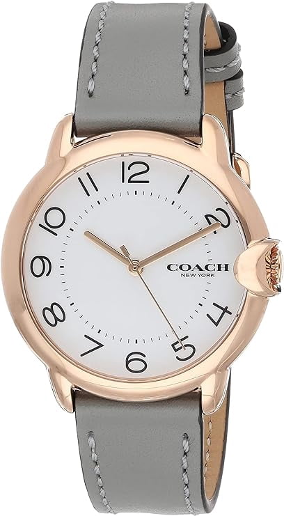 Coach 14503611 Arden Ivory White/Rose Gold Tone Dial Grey Leather Band ...