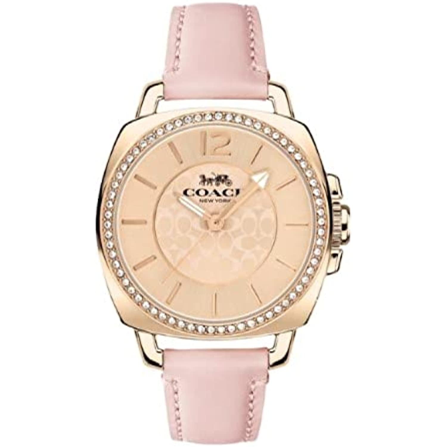 Coach 14503981 Boyfriend Carnation Gold Dial Pink Leather Women's 34mm ...