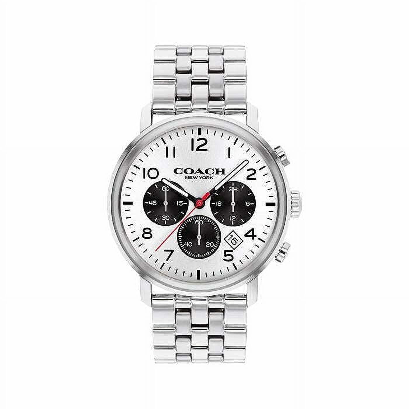 Coach Men's Harrison Chronograph Watch, Silver Dial, Stainless Steel ...