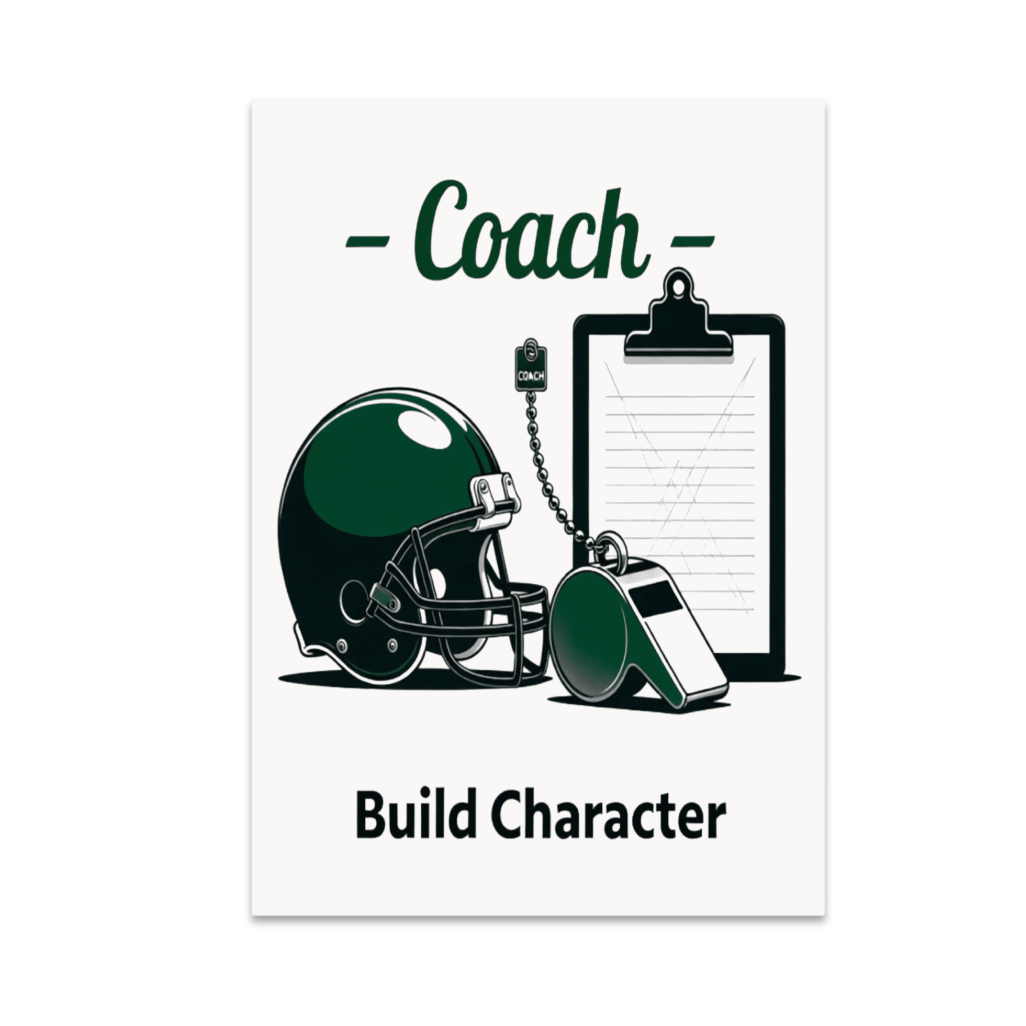 Coach Build Character Football Coaching Decor - Coach Enthusiast ...