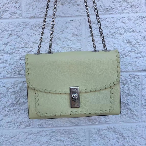 Coach CA239 Lane Shoulder Bag With Whipstitch In SV/Pale Lime - Walmart.com
