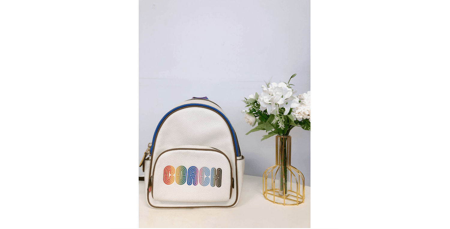Coach (CA624) Mini Court Signature Rainbow Logo Chalk Multi Shoulder ...