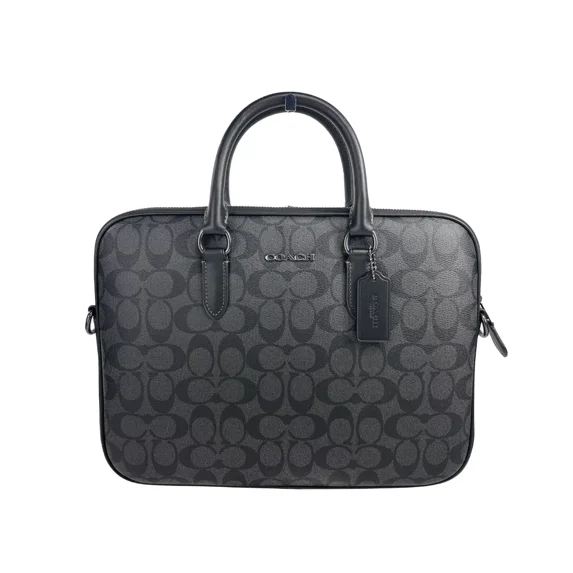 Coach (CJ630) Liam Signature Compact Brief Case Laptop Bag Black ...