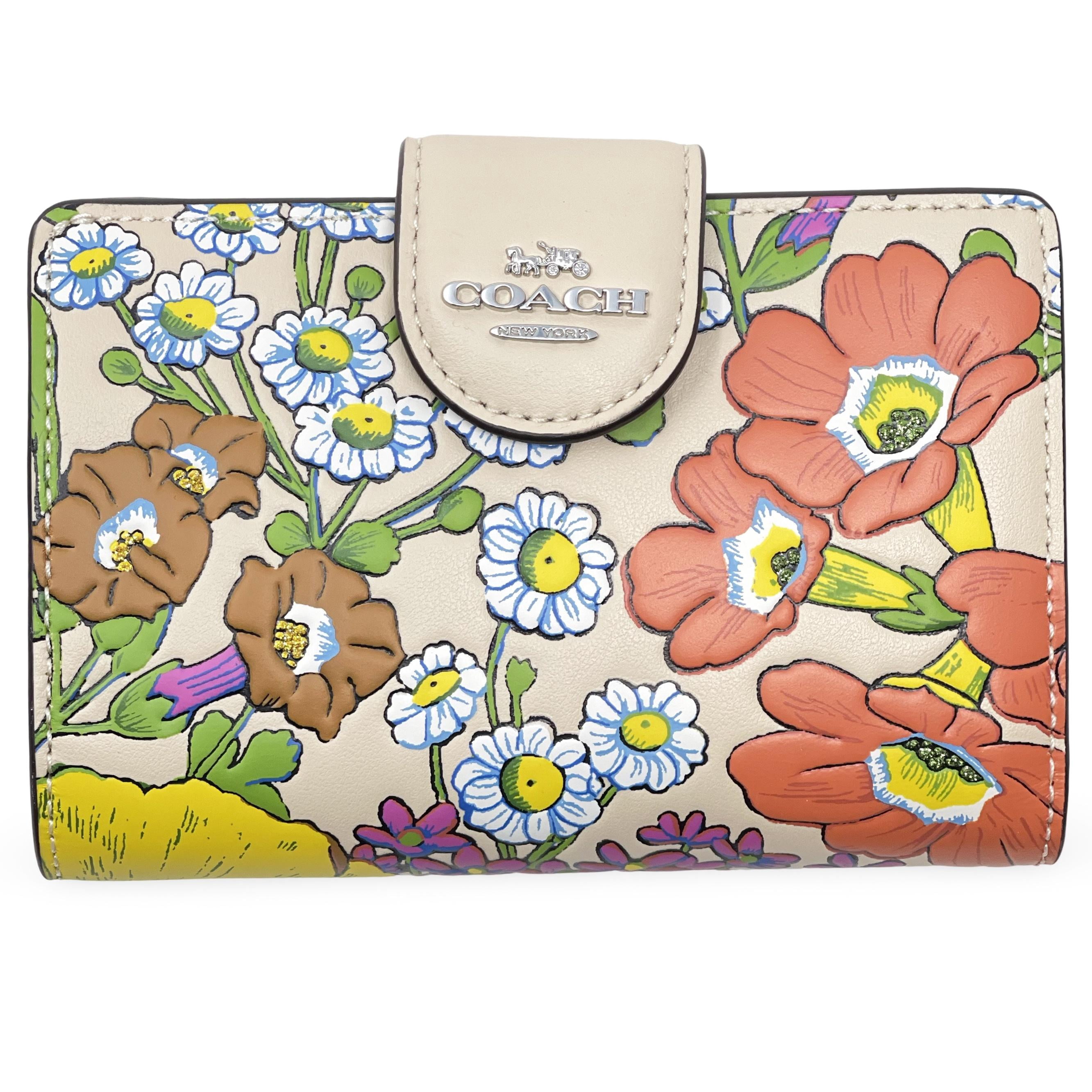 Coach Coin Pocket Women's Casual Card Wallet, Ivory Multi - Walmart.com