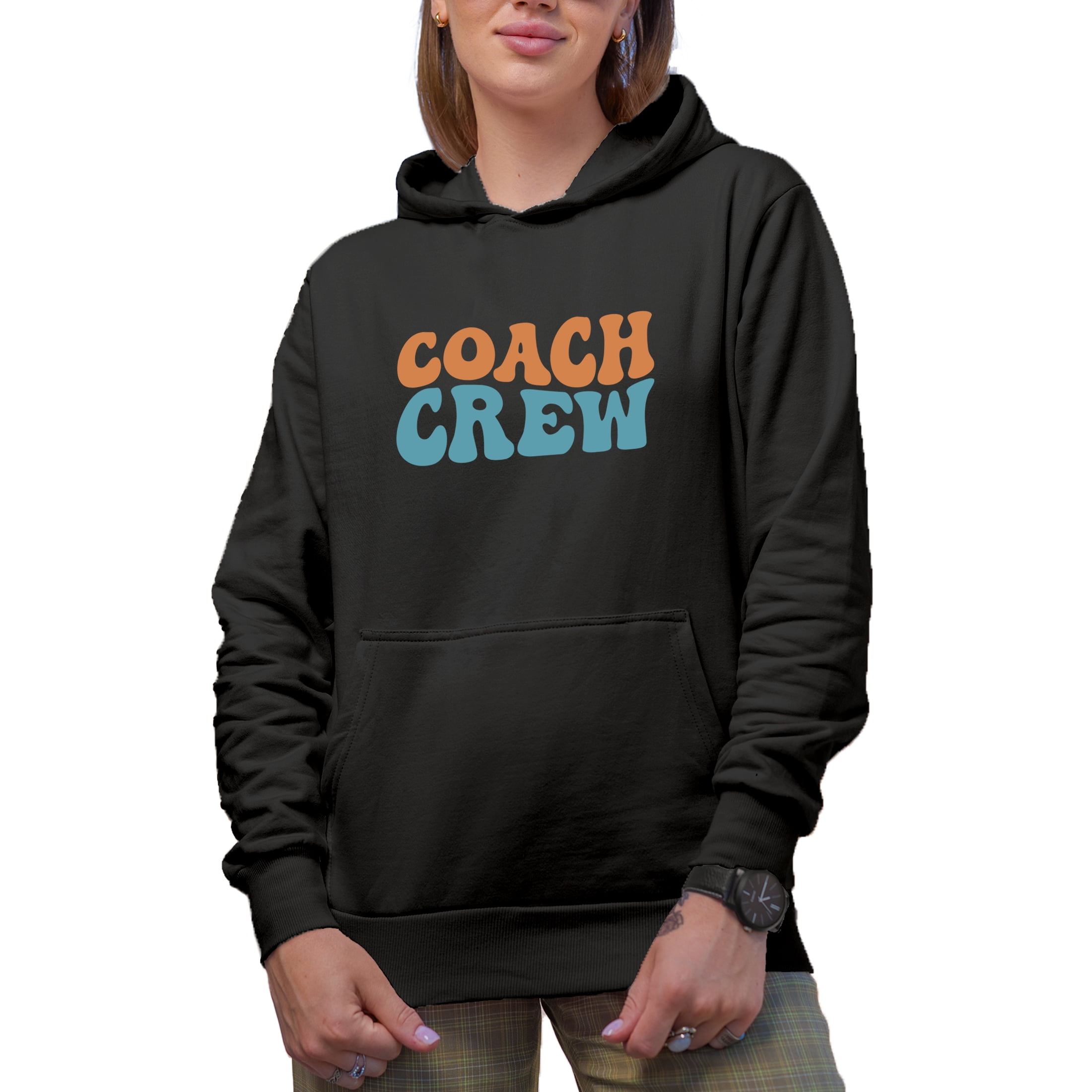Coach Crew, Coaching Themed, Groovy Retro Wavy Text Merch Gift, Black ...
