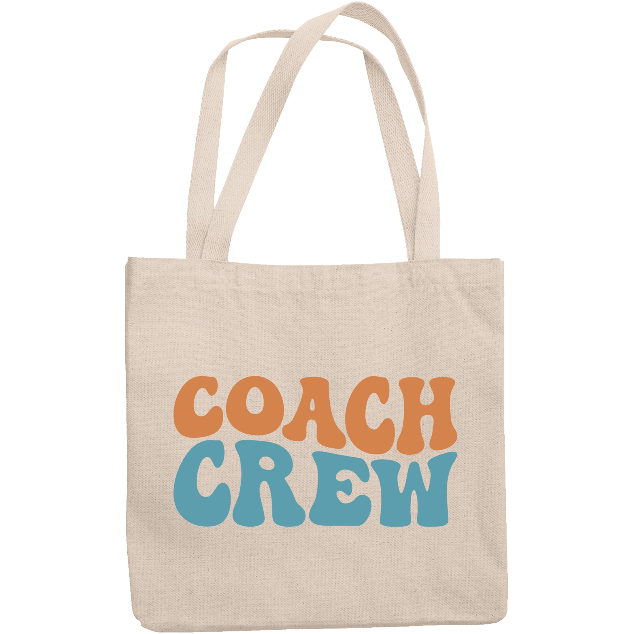 Coach Crew, Groovy Retro Wavy Text Merch Gift, 12oz Canvas Tote Bag ...