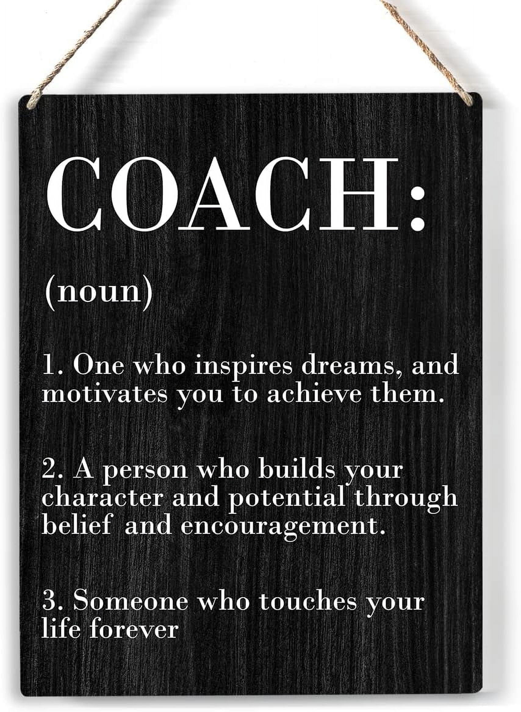 Coach Definition Wood Sign Inspirational Quote Wooden Signs Rustic ...