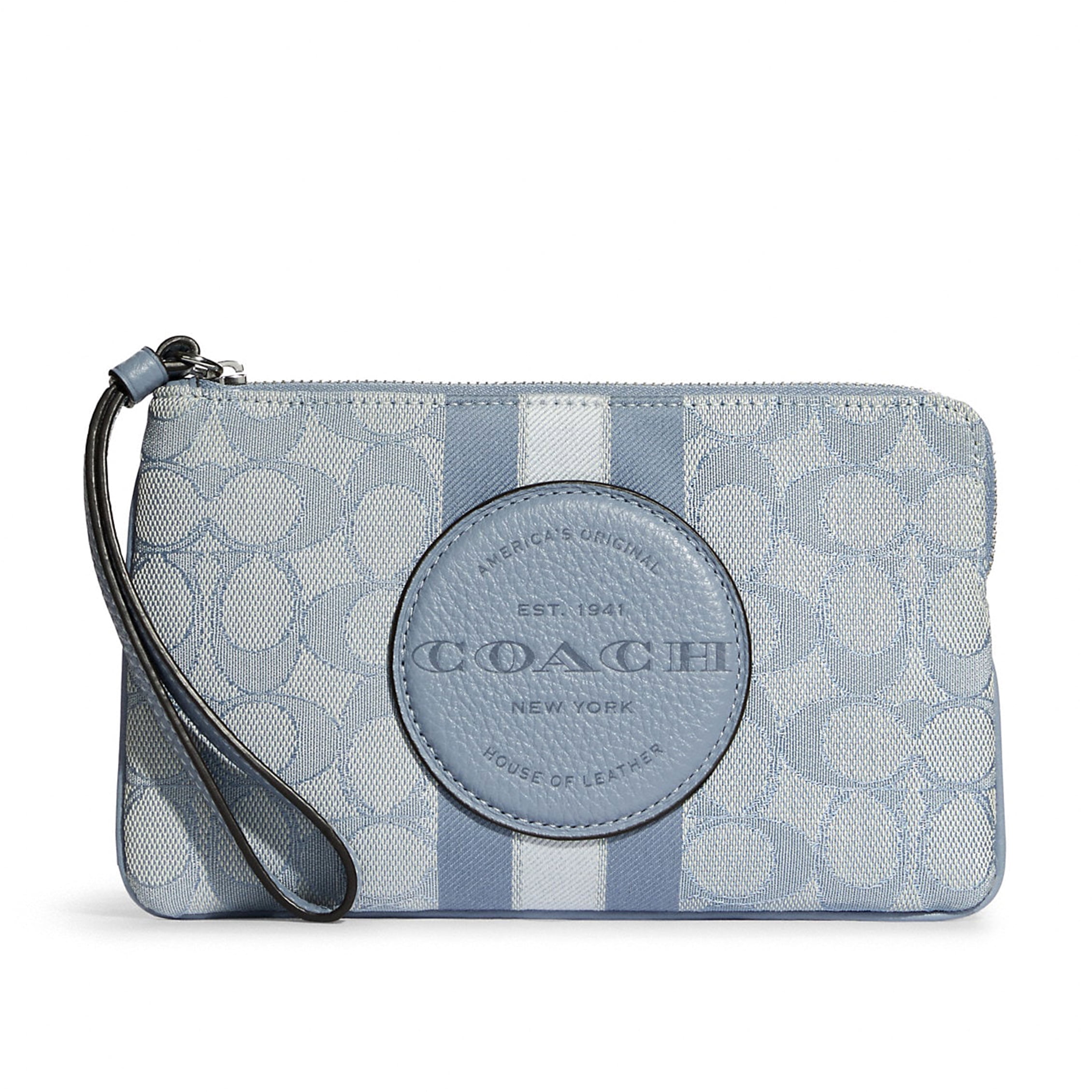 Coach Women's Dempsey Large Corner Zip Wristlet In Signature Jacquard ...