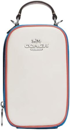 Coach Eva Phone Crossbody In Signature Canvas (SV/Chalk/Racer Blue ...