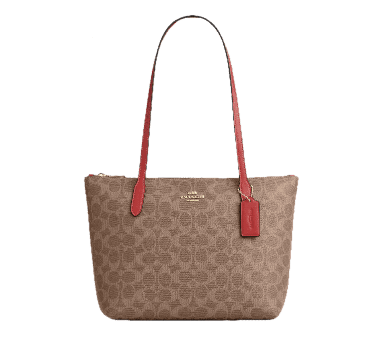Coach Fiona Zip Tote Bag In Signature Canvas - Walmart.com