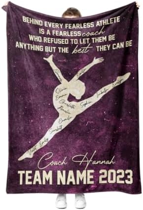 Coach Gift Blanket for Women, Name Gymnastics Coach Sherpa Fleece Throw ...